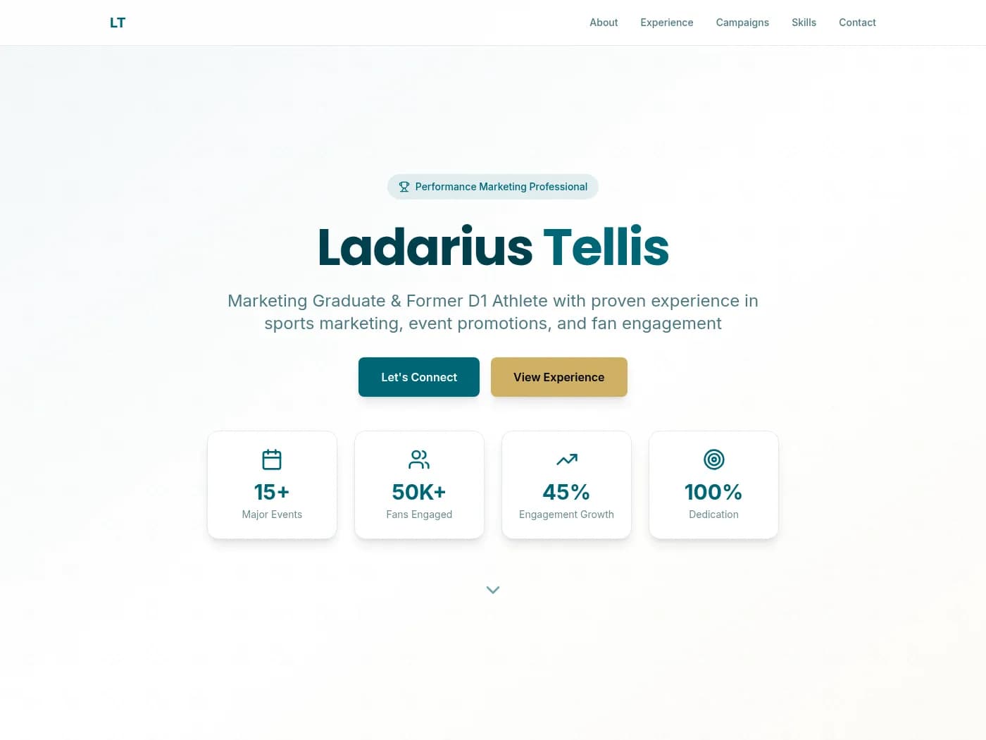 Sports Marketing Campaign Portfolio for Ladarius Tellis