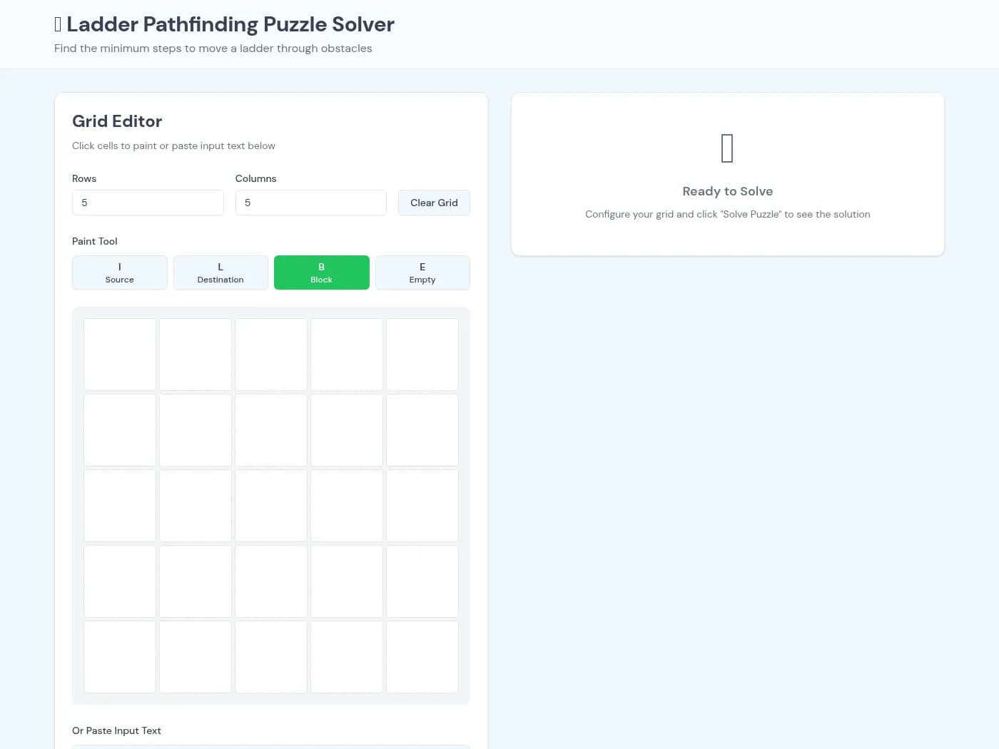 Ladder Pathfinding Puzzle Solver