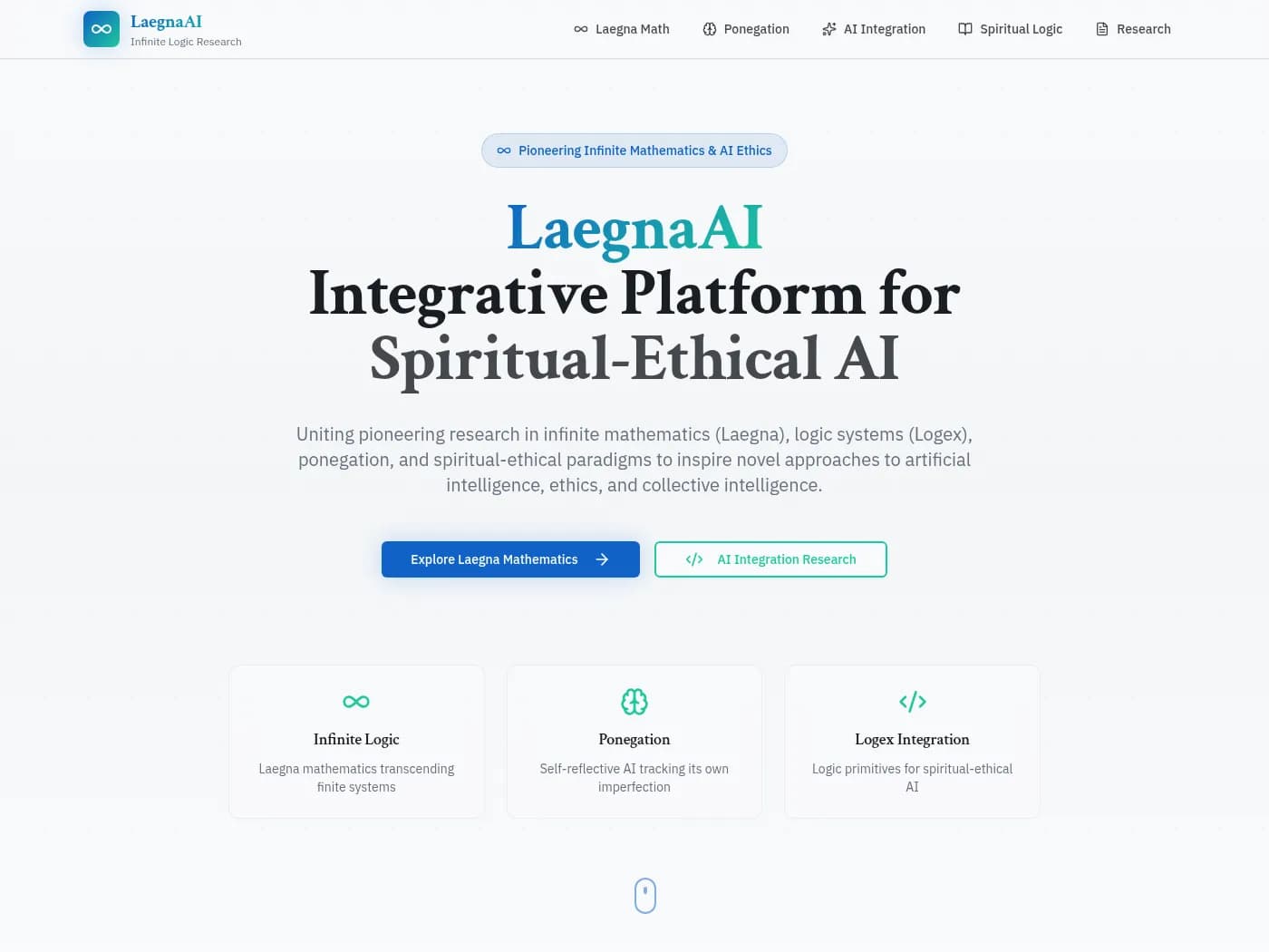 LaegnaAI: Integrative Platform for Spiritual, Ethical, and Infinite Logic in Artificial Intelligence