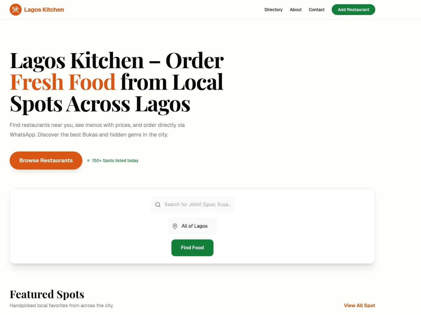 Lagos Kitchen Directory