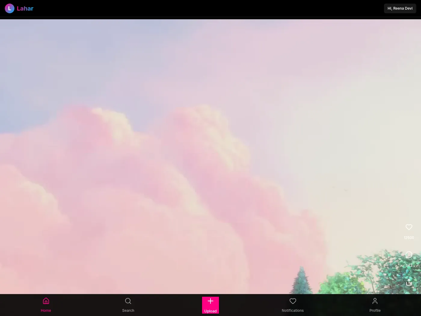 Lahar - Tiktok-Style Video Sharing Platform