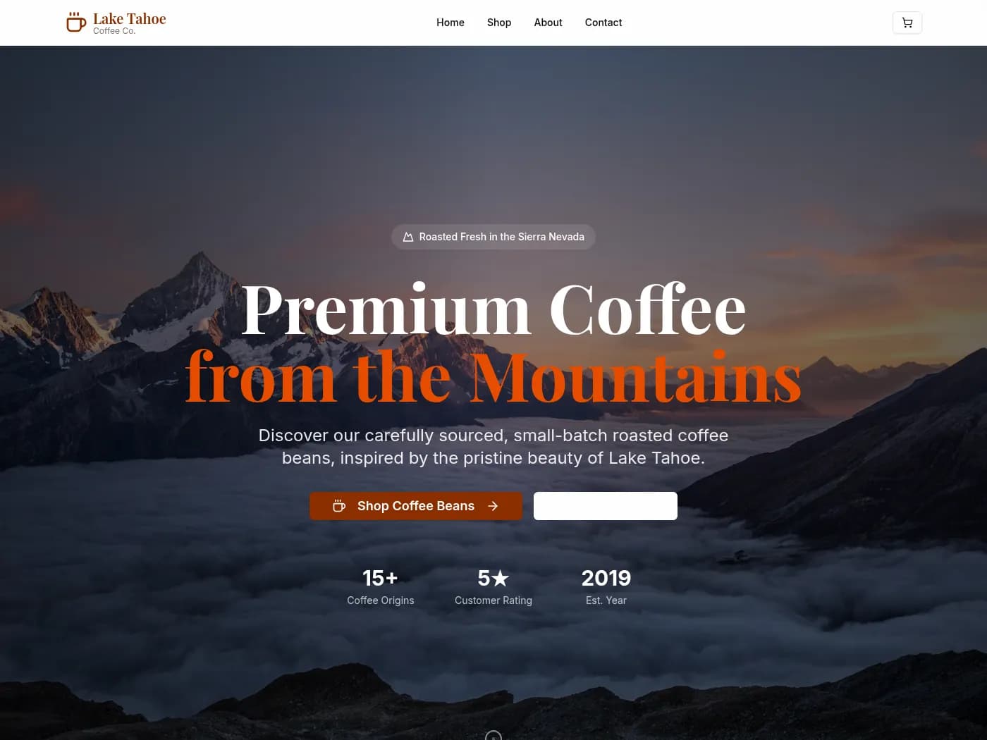 Lake Tahoe Coffee Shop Online Store