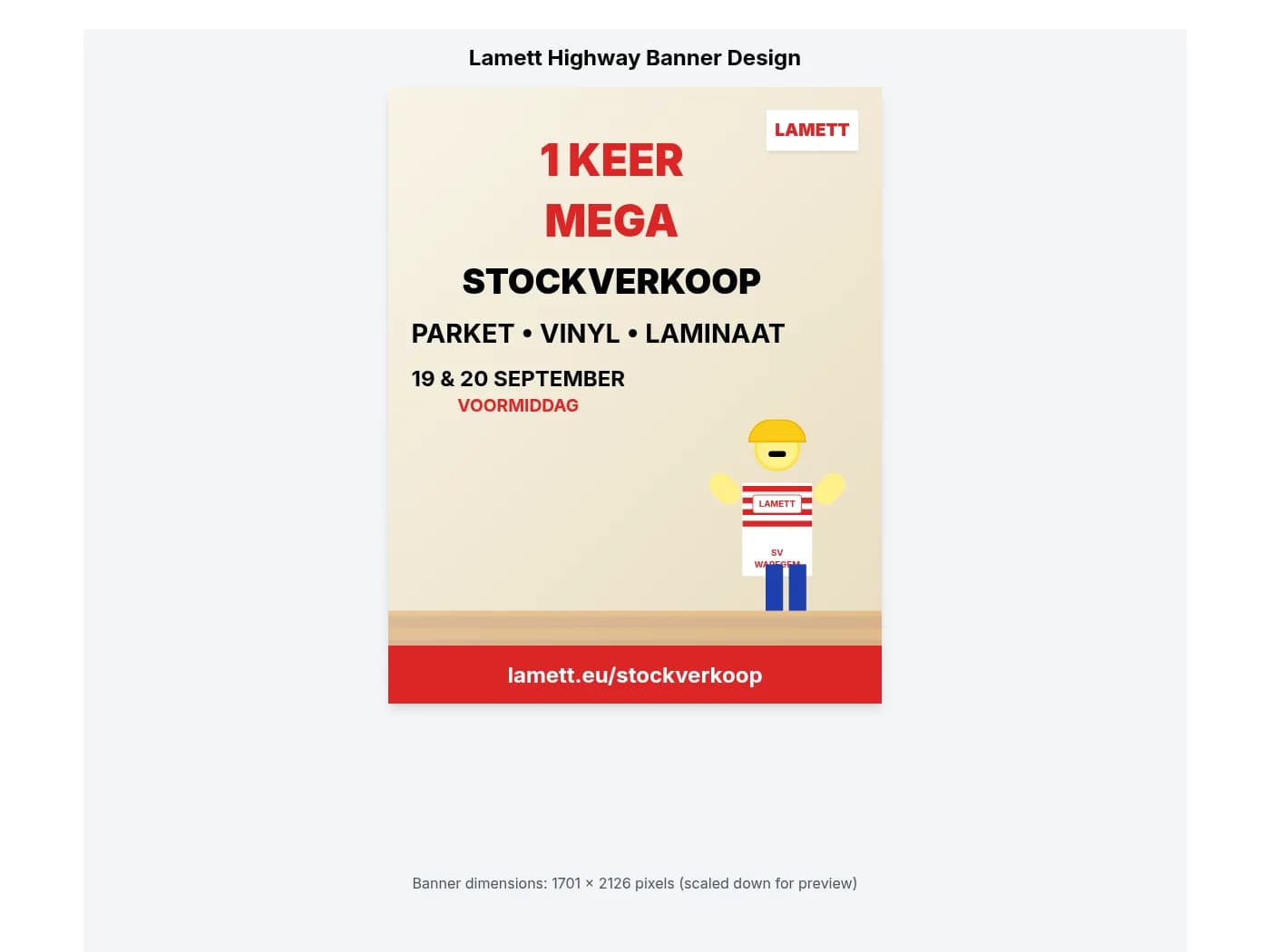 Lamett Stock Sale Highway Banner Design