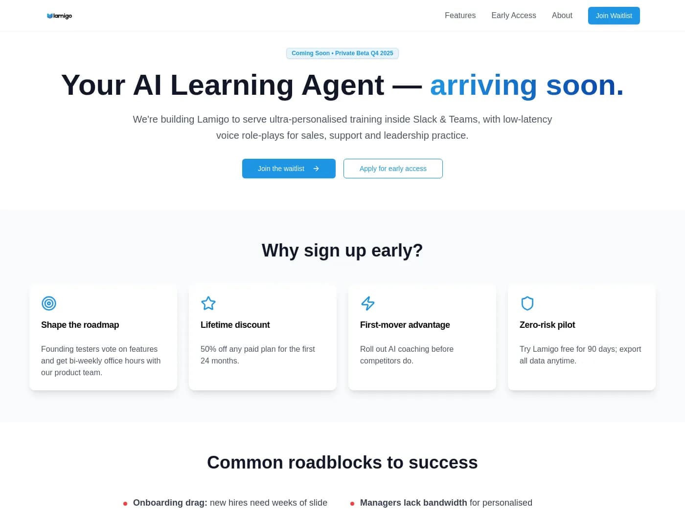 Lamigo AI Coach Website