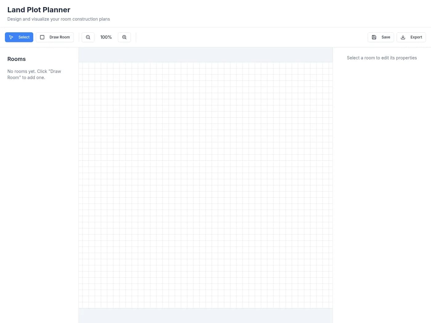Land Plot Planner for Room Construction
