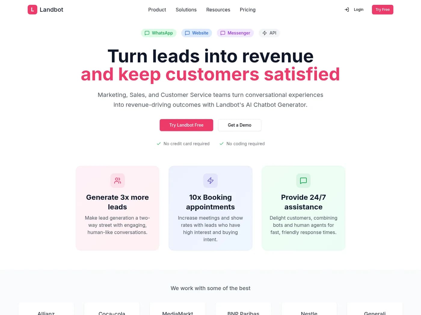 Landbot Conversational Chatbot Platform Clone