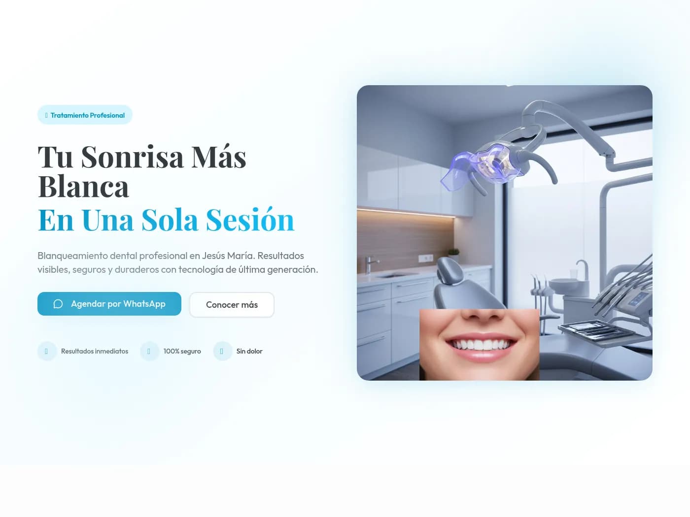 Landing Page Profesional y Moderna para Blanqueamiento Dental en Jesús María