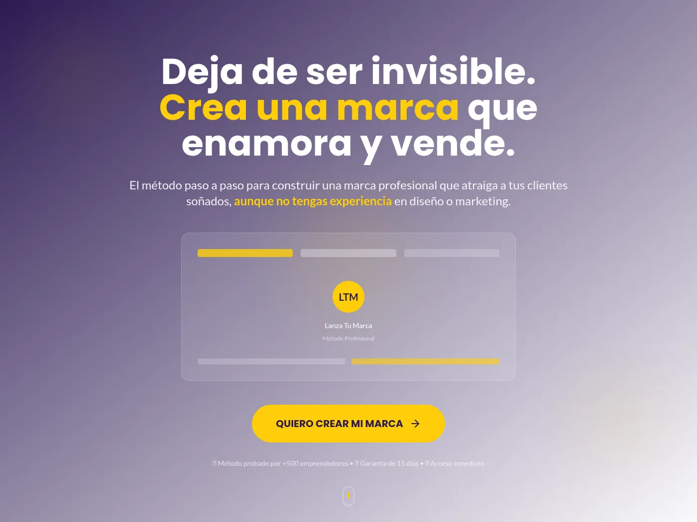 Landing Page Premium para Curso Online 'Lanza Tu Marca'