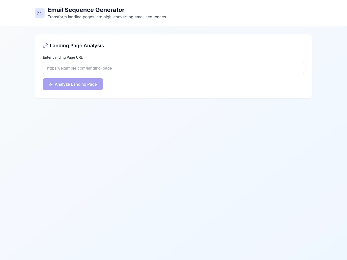 Landing Page Email Sequence Generator for Online Coaches