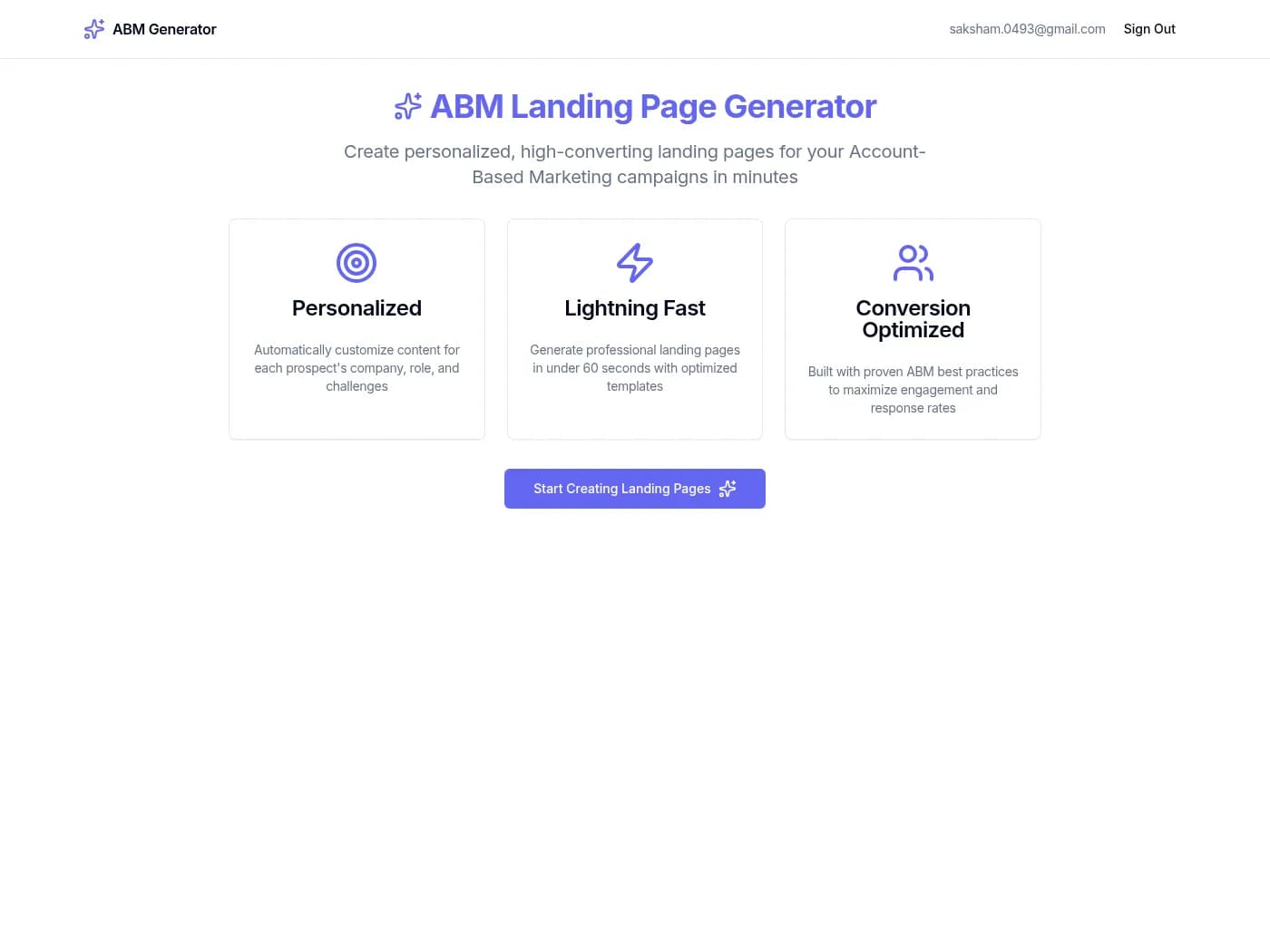 Landing Page Generator for ABM Outreach