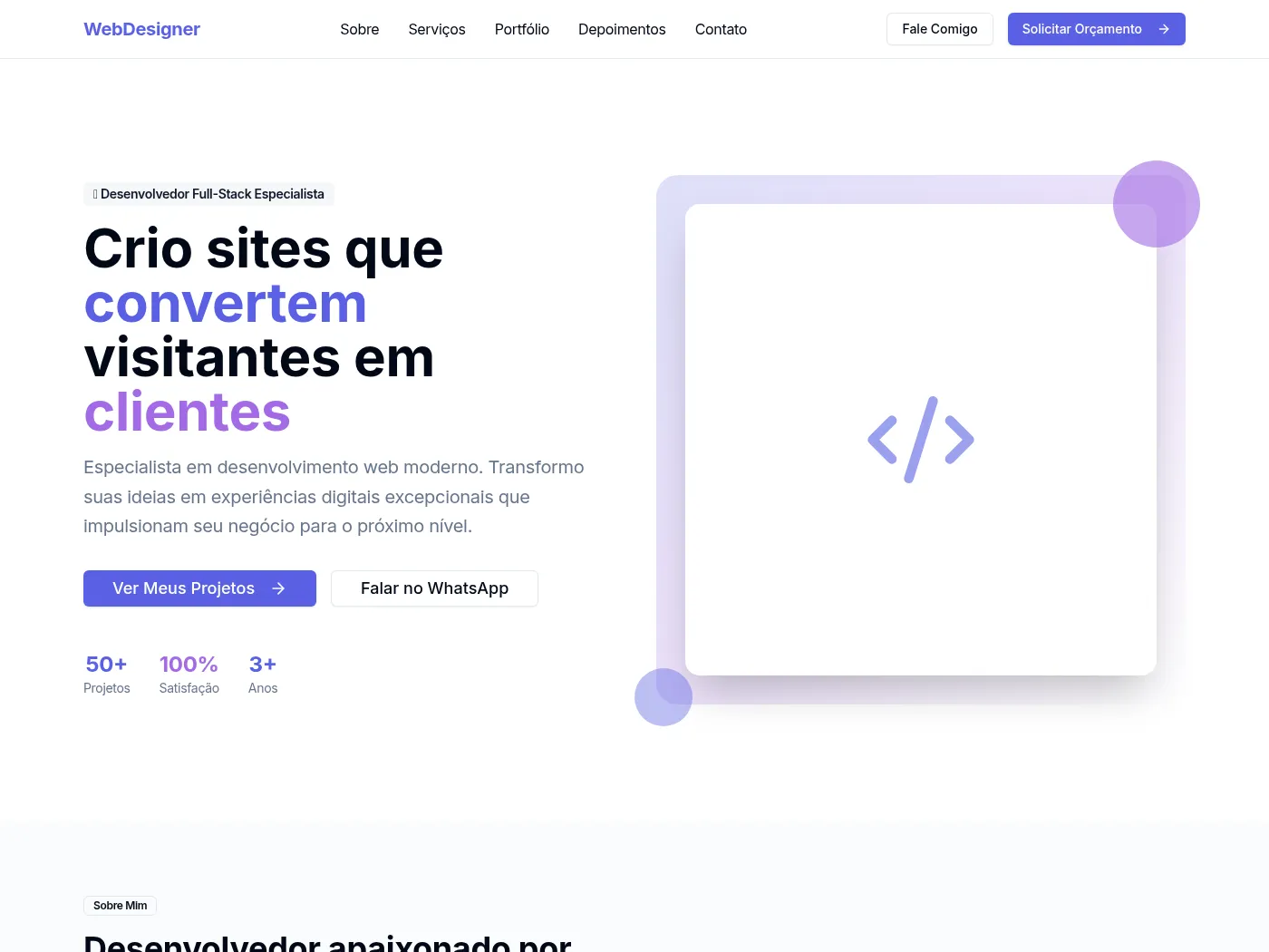 Landing Page para Webdesigner