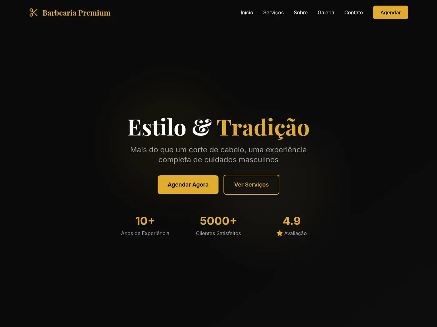 Landing Page para Salão de Barba