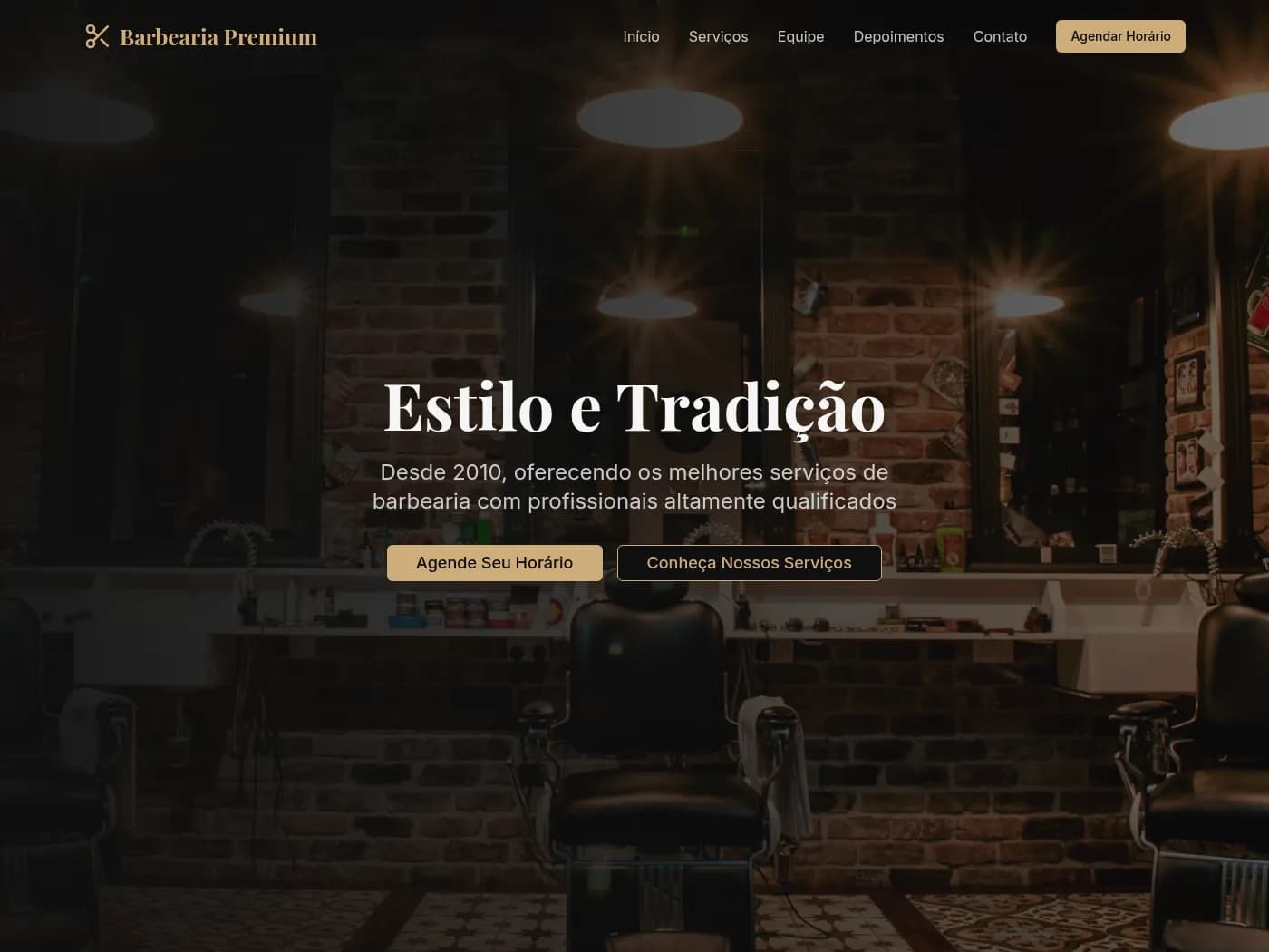 Landing Page para Salão de Barba