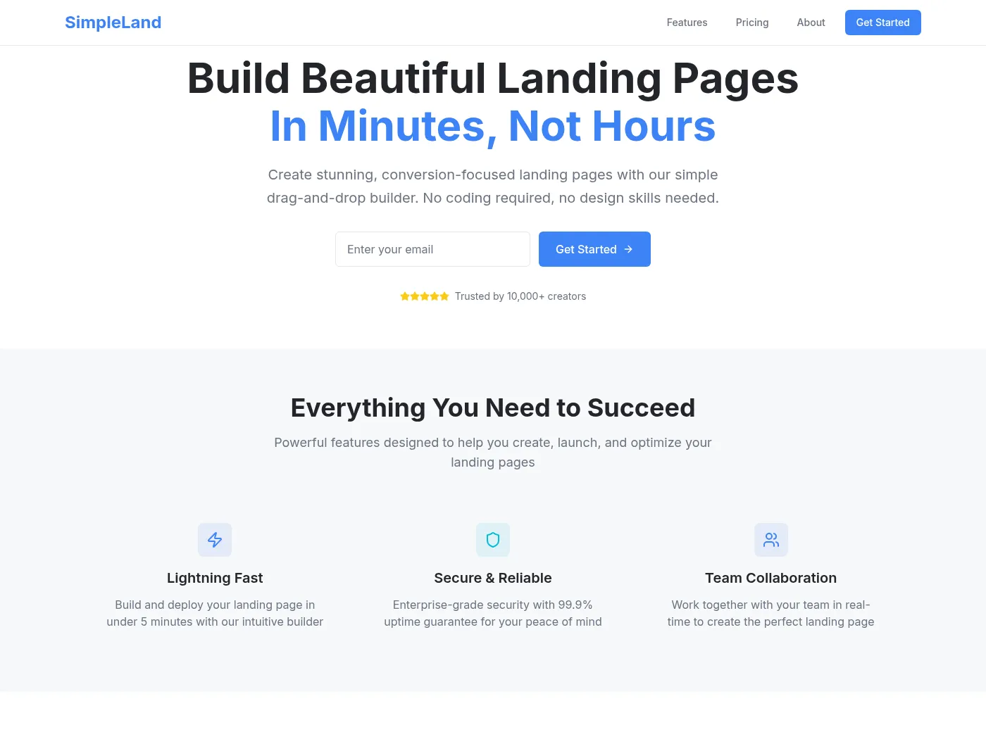 Simple Landing Page Builder