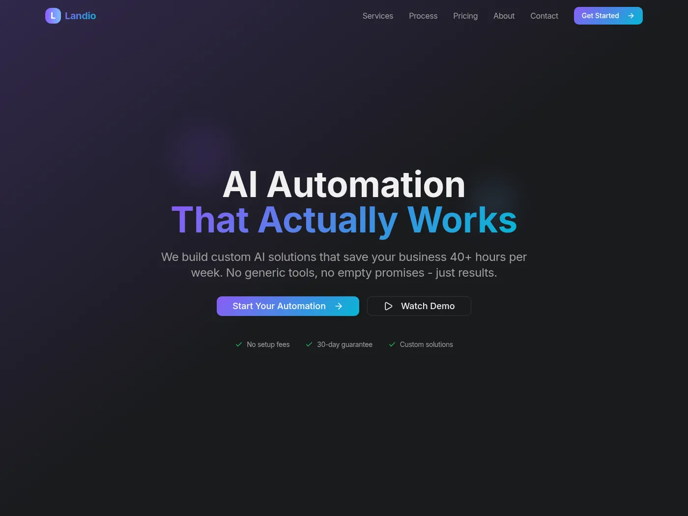 Landio Website Replica