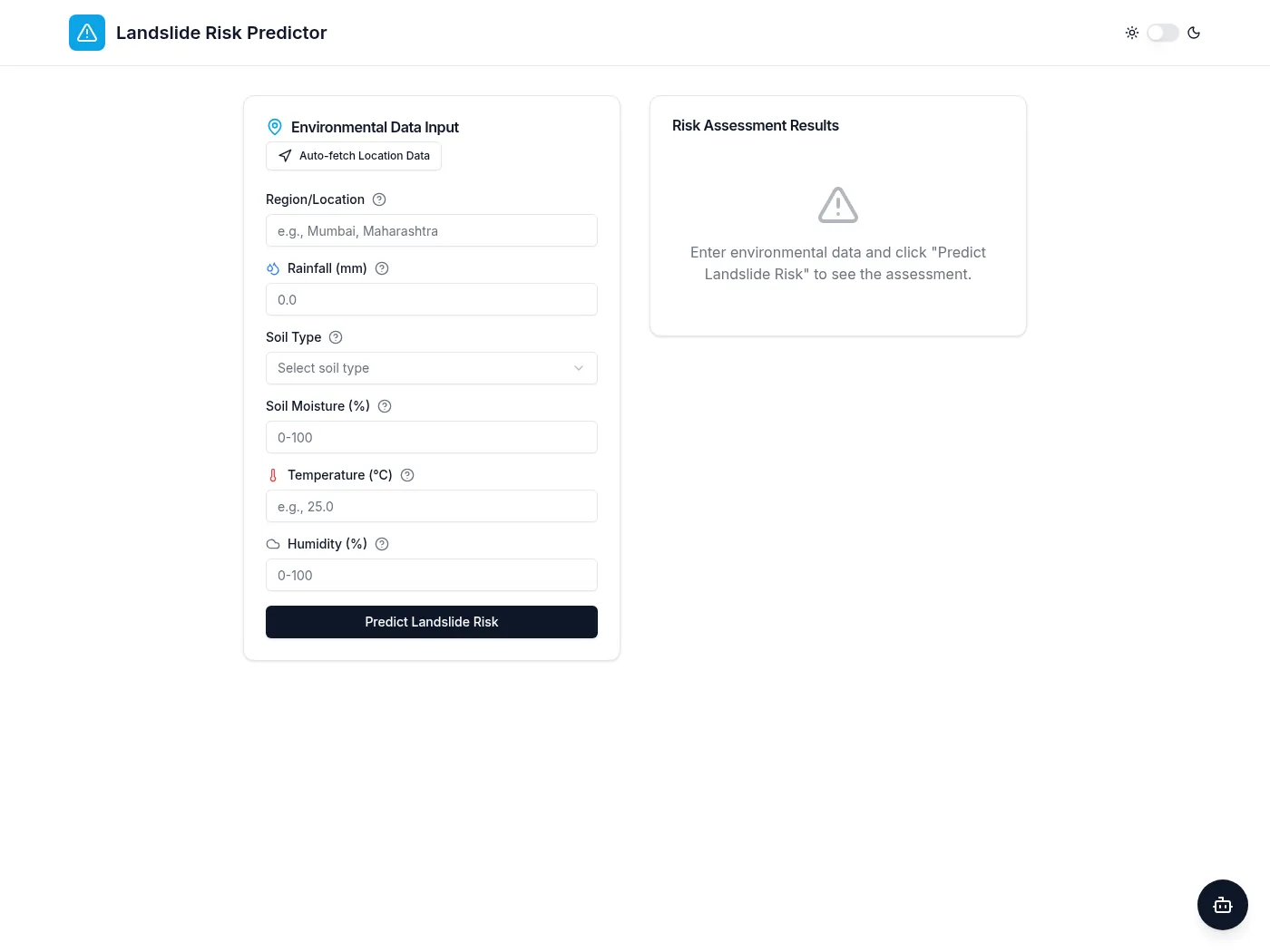 Landslide Prediction Website with AI Weather Assistant