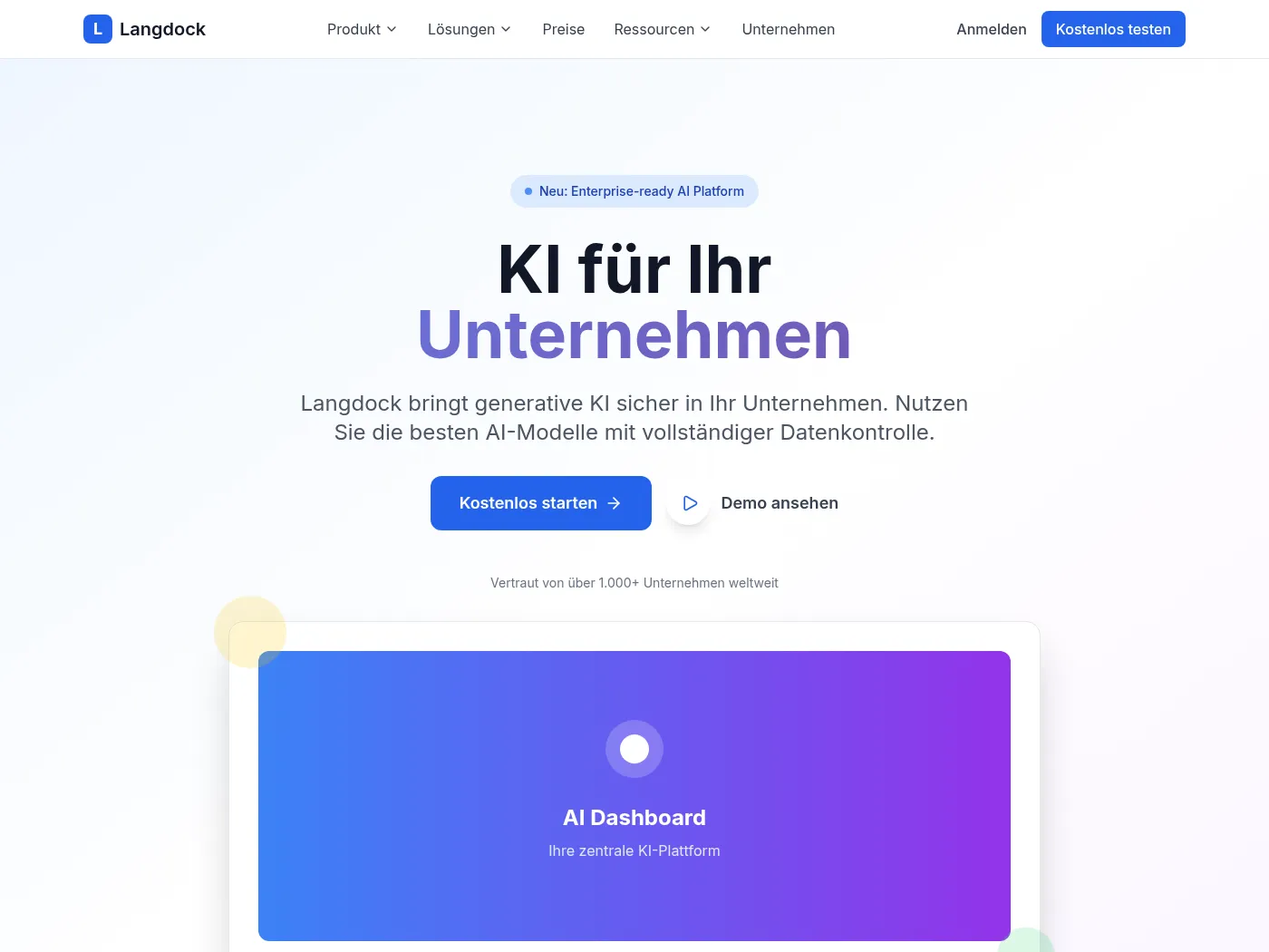 Langdock Homepage Webflow Clone