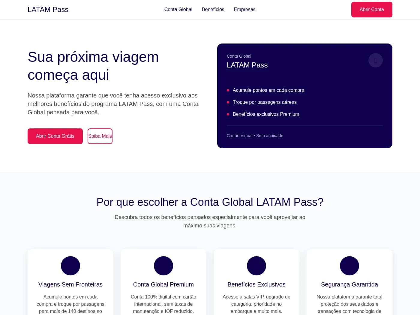 Design System LATAM Pass Website for Conta Global Product