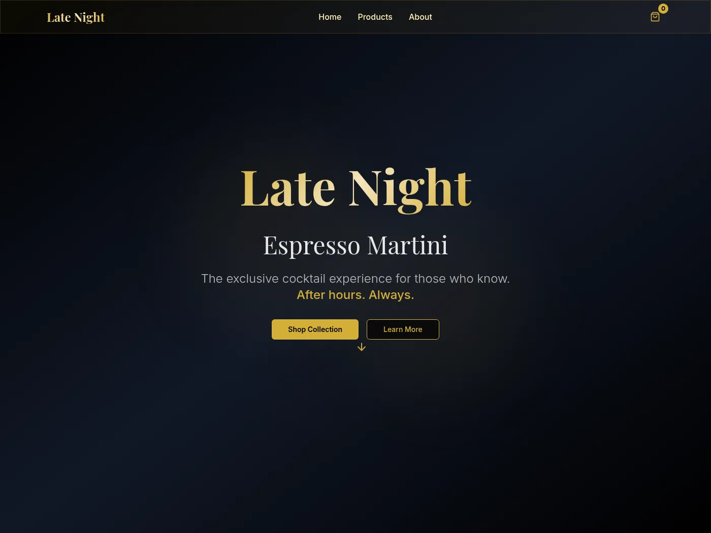 Late Night Espresso Martini E-commerce Website