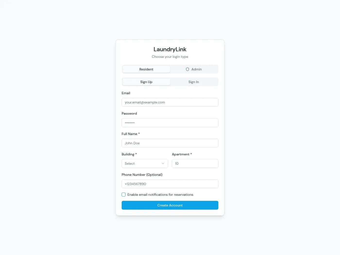 LaundryLink: Residential Complex Laundry Reservation System