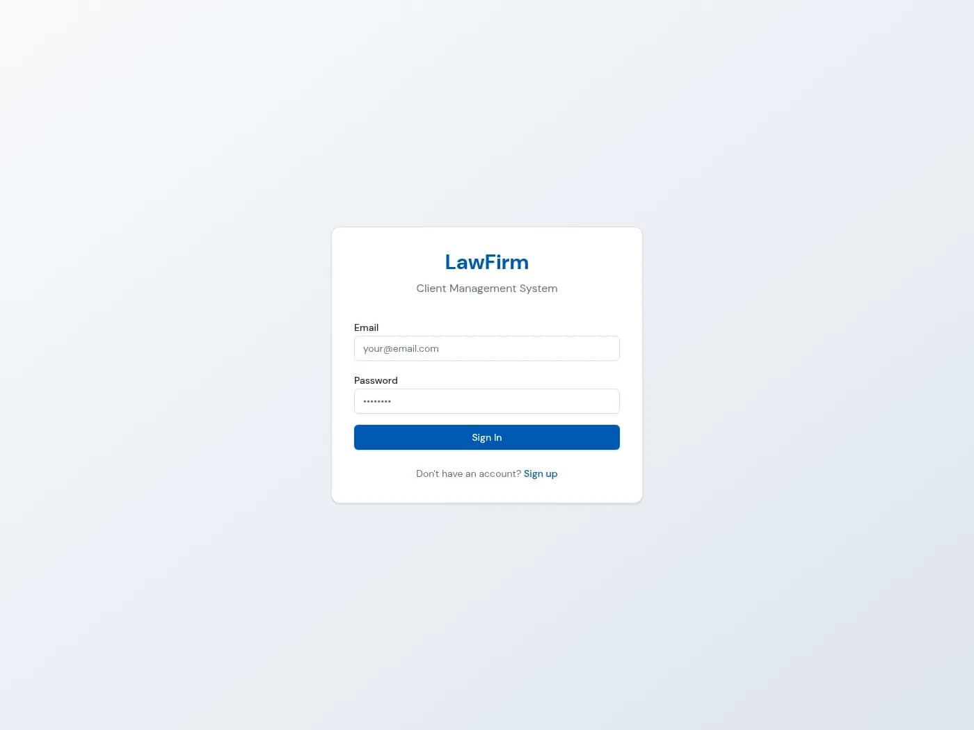 Law Firm Client Management App