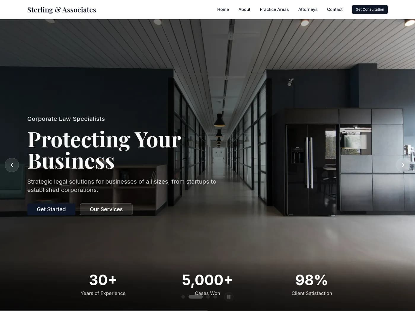 Sleek Law Firm Website with Modern UI