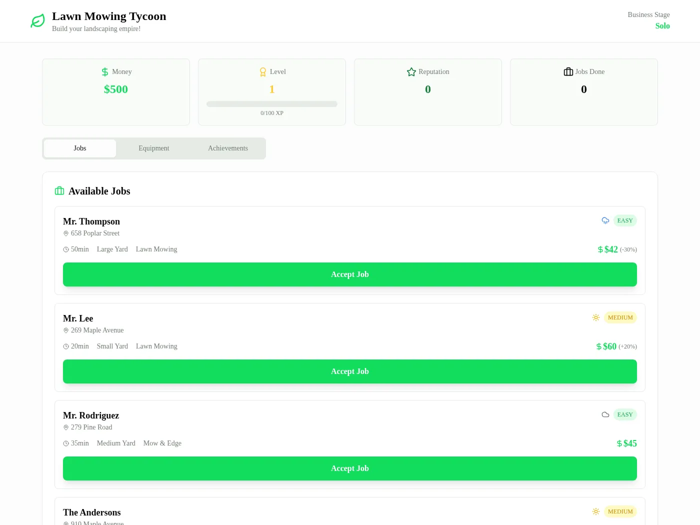 Lawn Mowing Tycoon: From Yard Work to Landscaping Empire