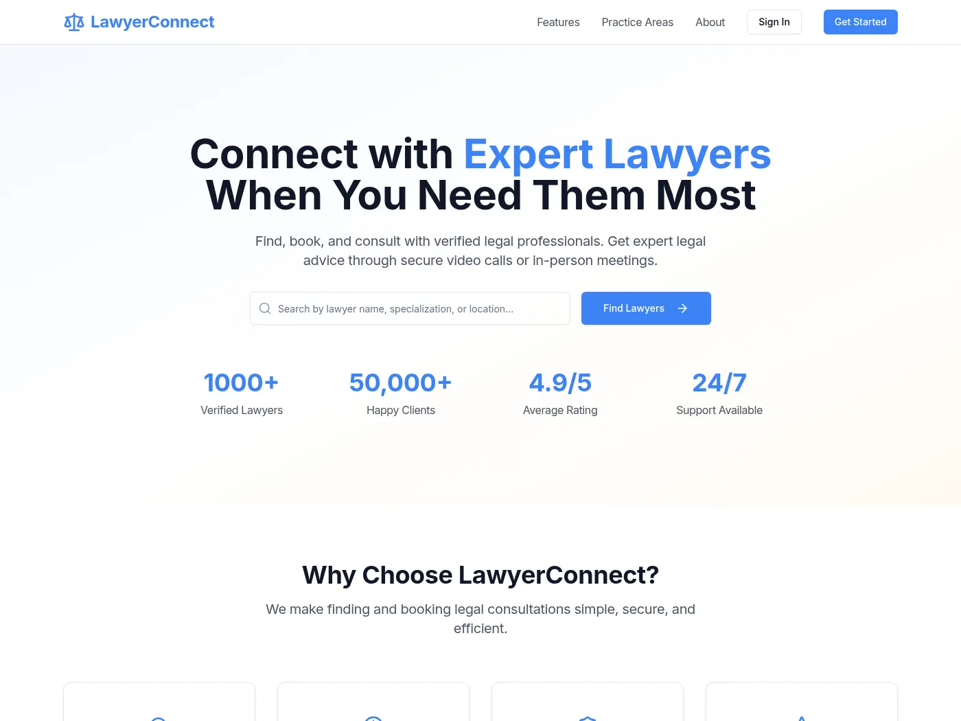 LawyerConnect: Legal Professional Booking Platform