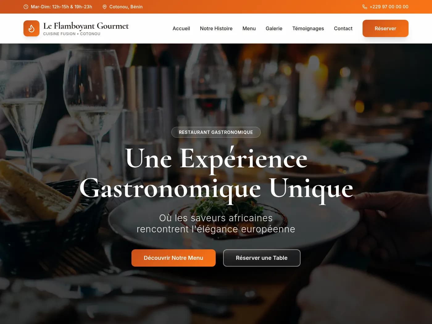 Le Flamboyant Gourmet – Restaurant Gastronomique à Cotonou