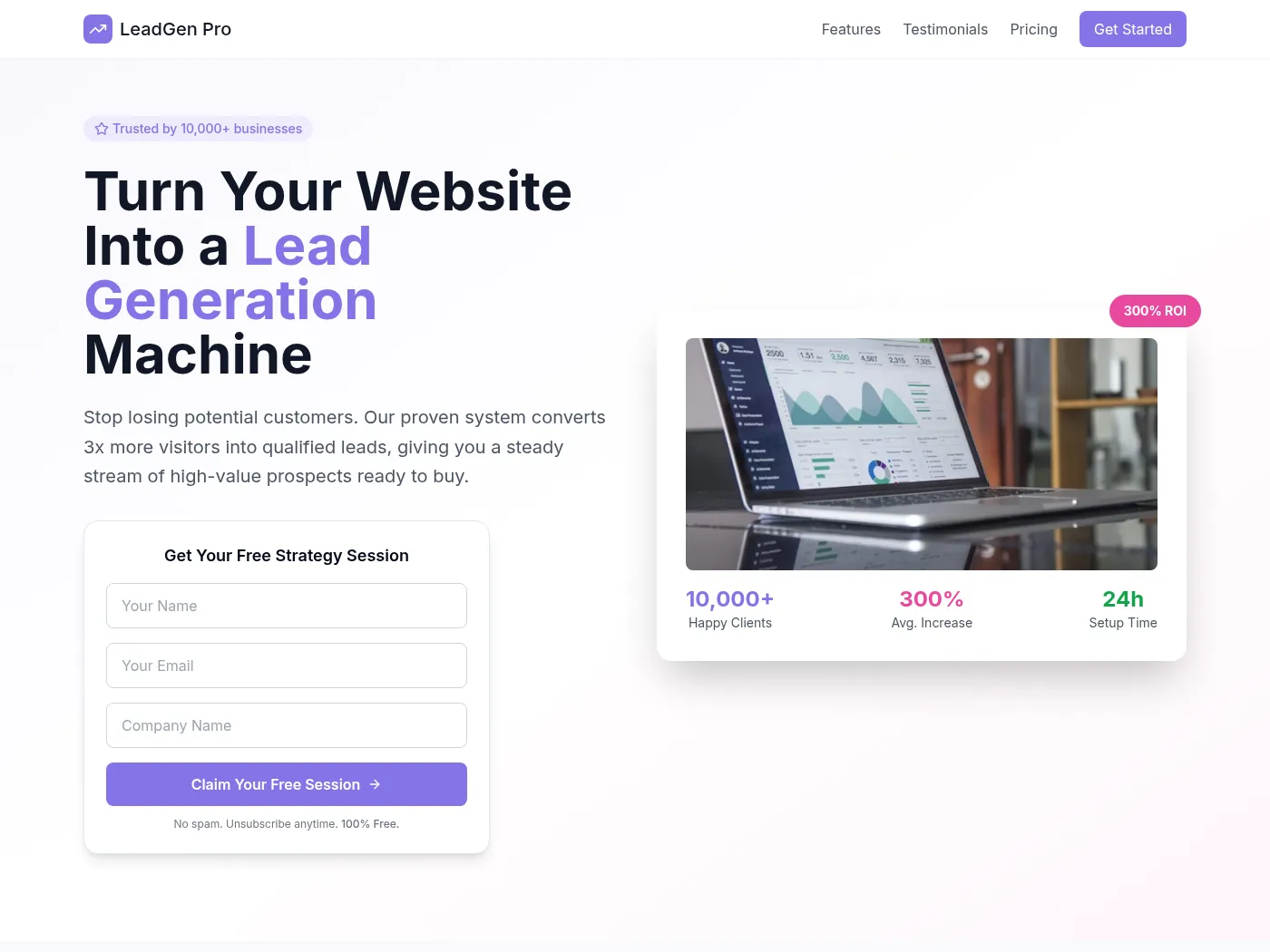 Lead Generation & Sales Landing Page