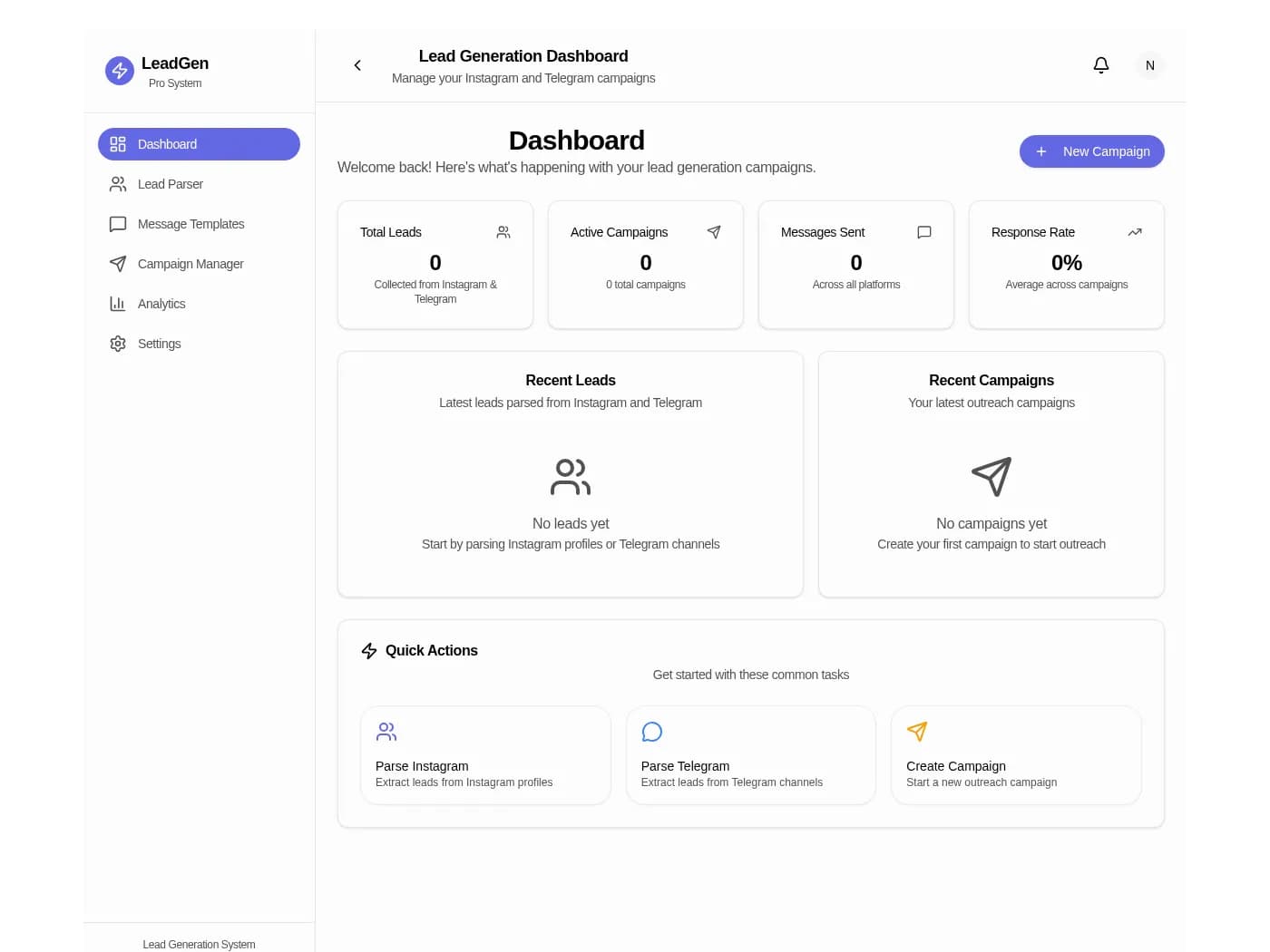 Lead Generation System via Instagram and Telegram