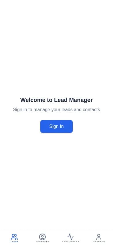 Lead Manager & CRM Mobile App