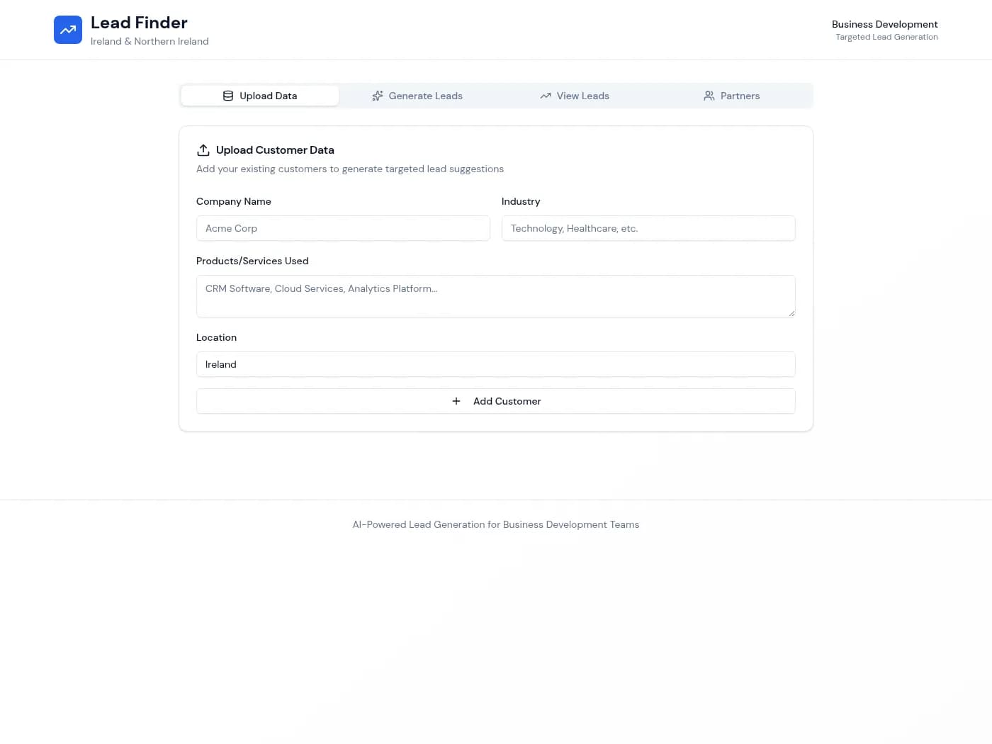 Targeted Lead Suggestion App for Business Development