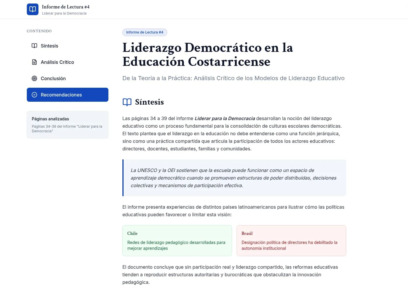 Democratic Leadership in Costa Rican Education: From Theory to Practice
