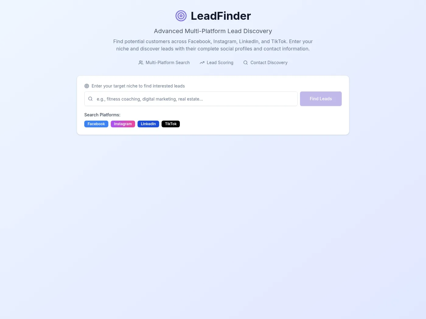 LeadFinder: Advanced Multi-Platform Lead Search App