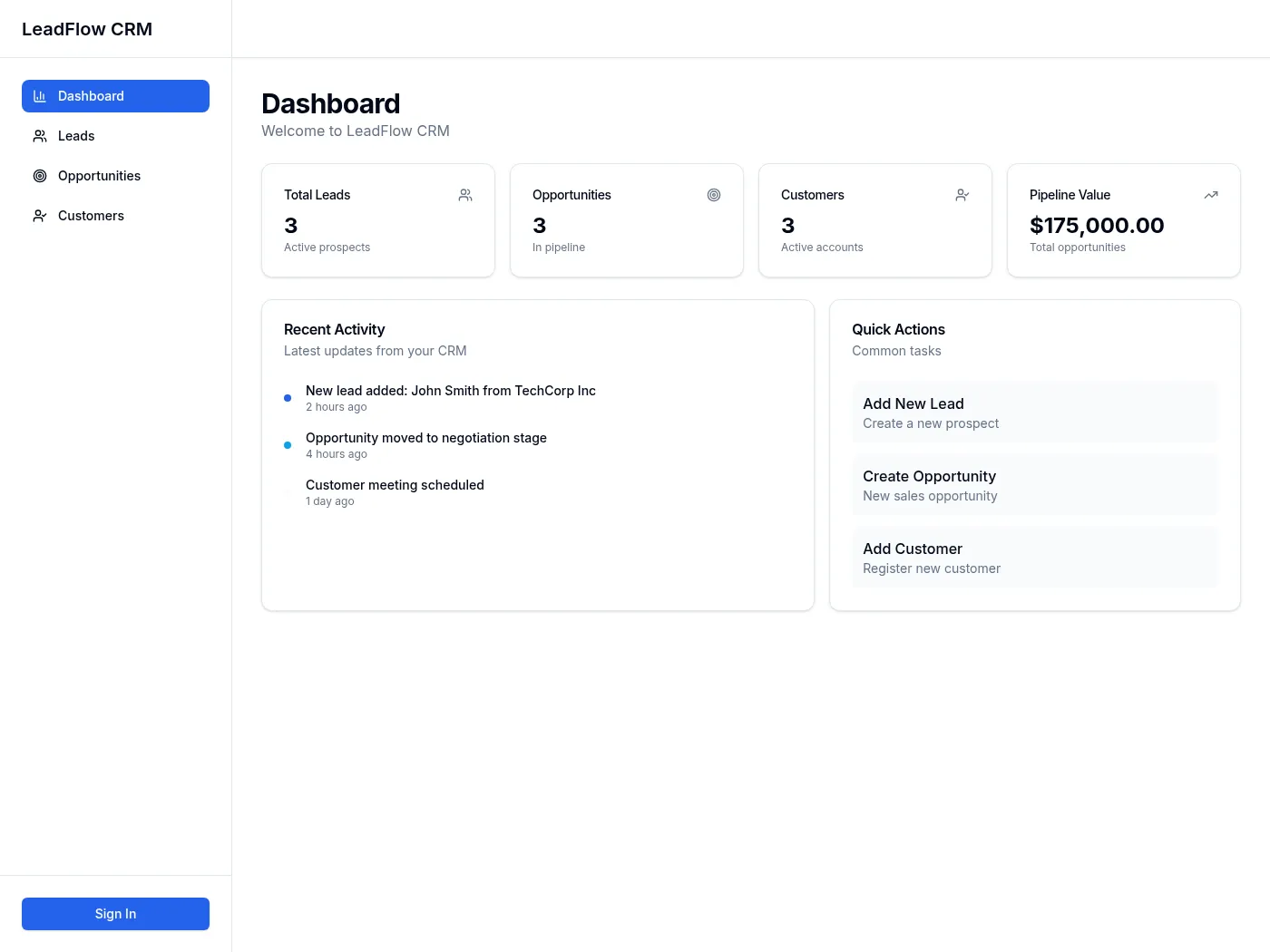 LeadFlow CRM: Streamlined Customer & Opportunity Management
