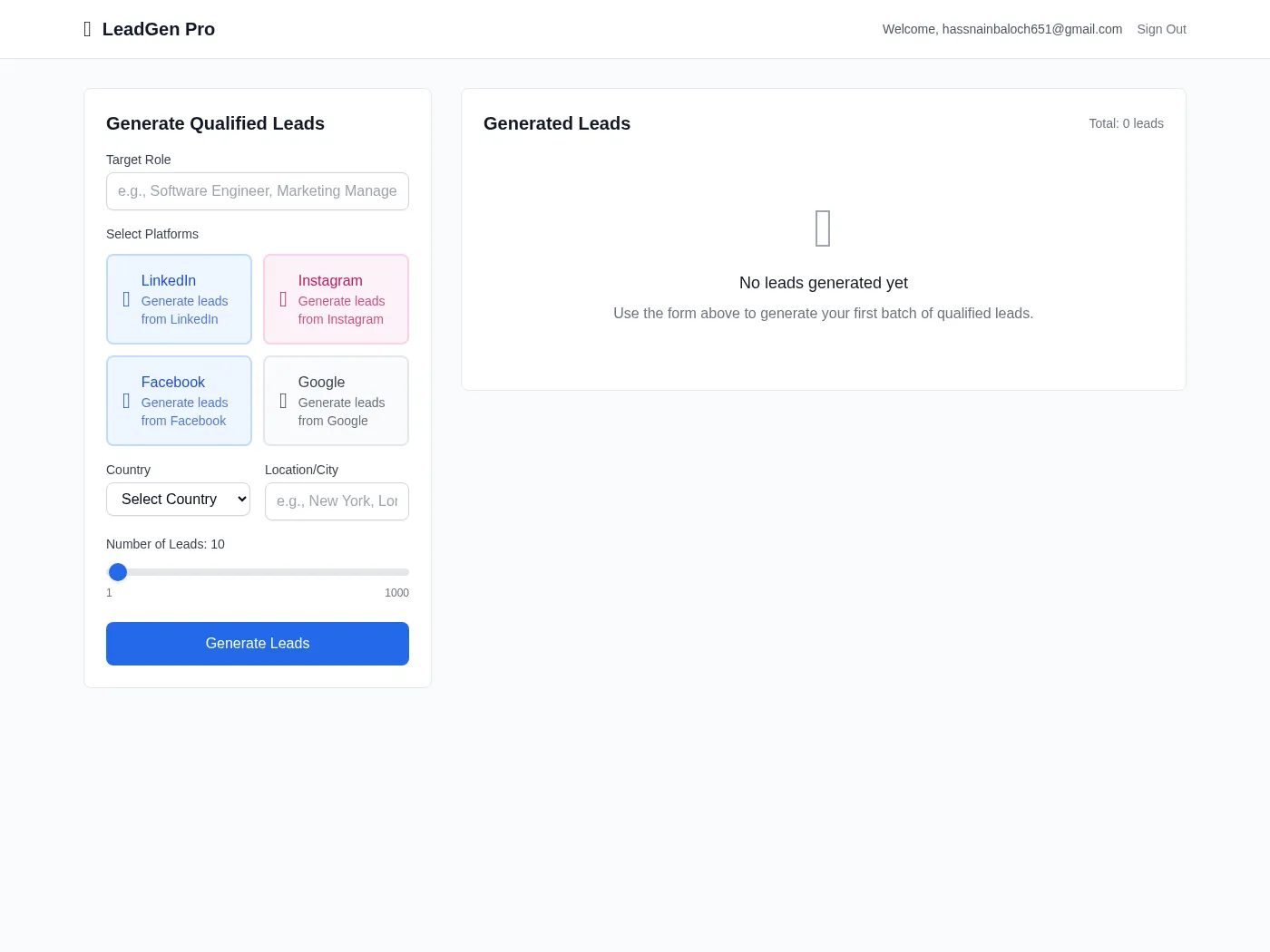 LeadGen Pro: Multi-Platform Qualified Lead Generator