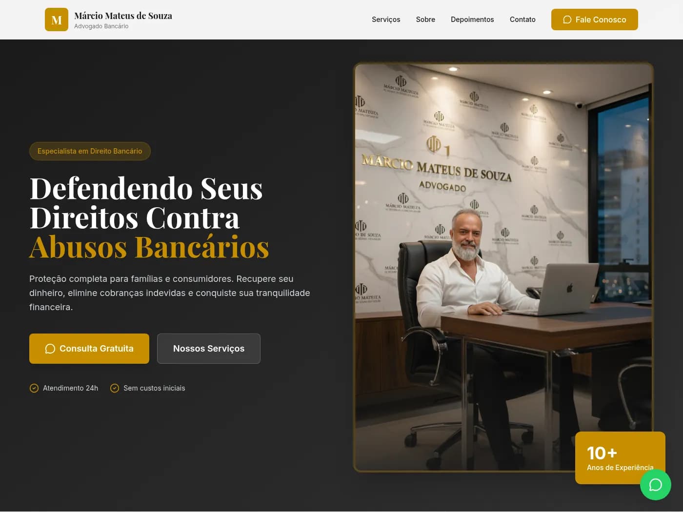 Leadpage para Área Bancária com Integração a WhatsApp e Instagram