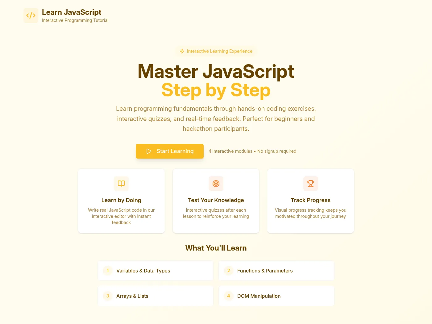 Learn Anything Interactive: A Beginner-Friendly Educational Website Prototype