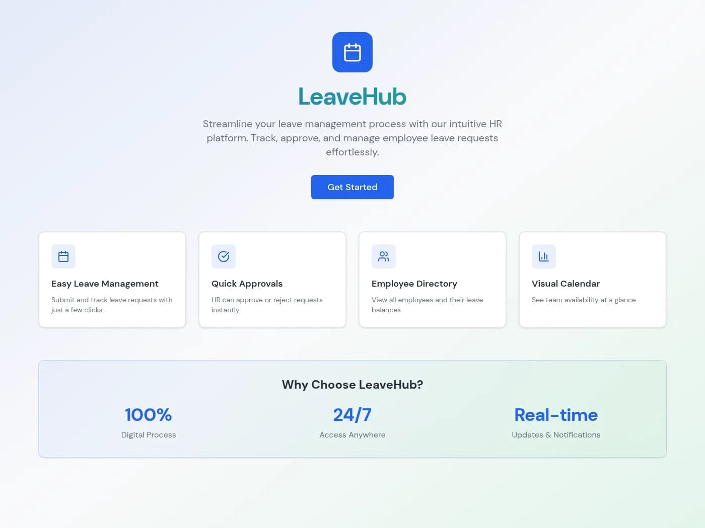 Leave Application Management Webapp for HR
