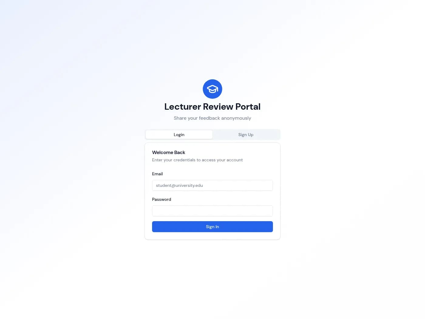 Lecturer Review & Feedback Portal for University Students