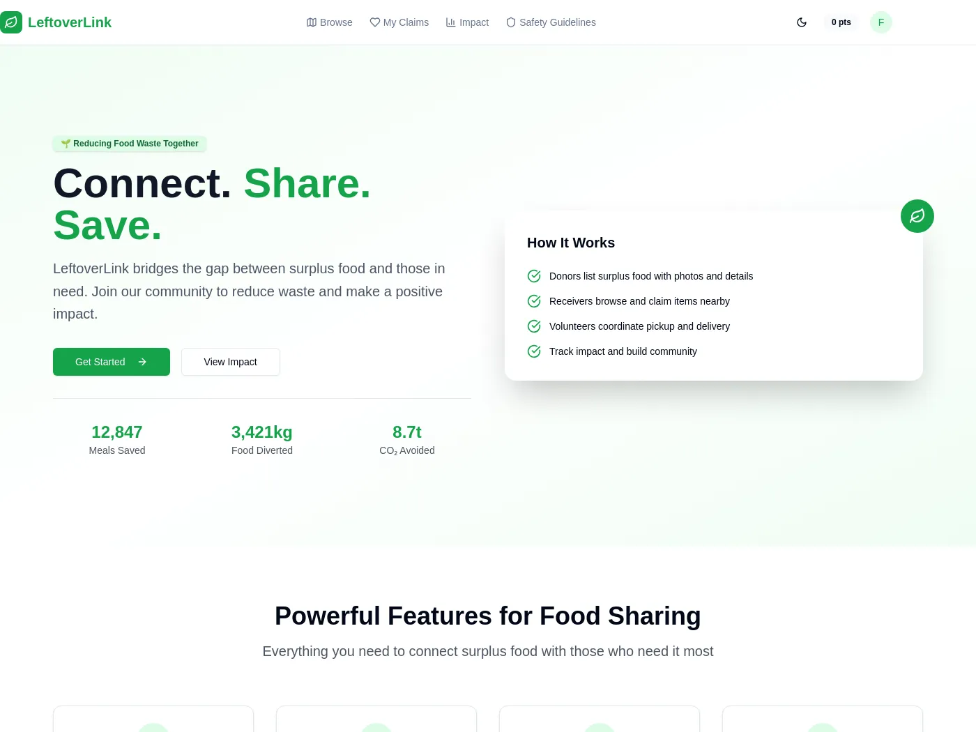 LeftoverLink – Real-Time Food Surplus Sharing Platform
