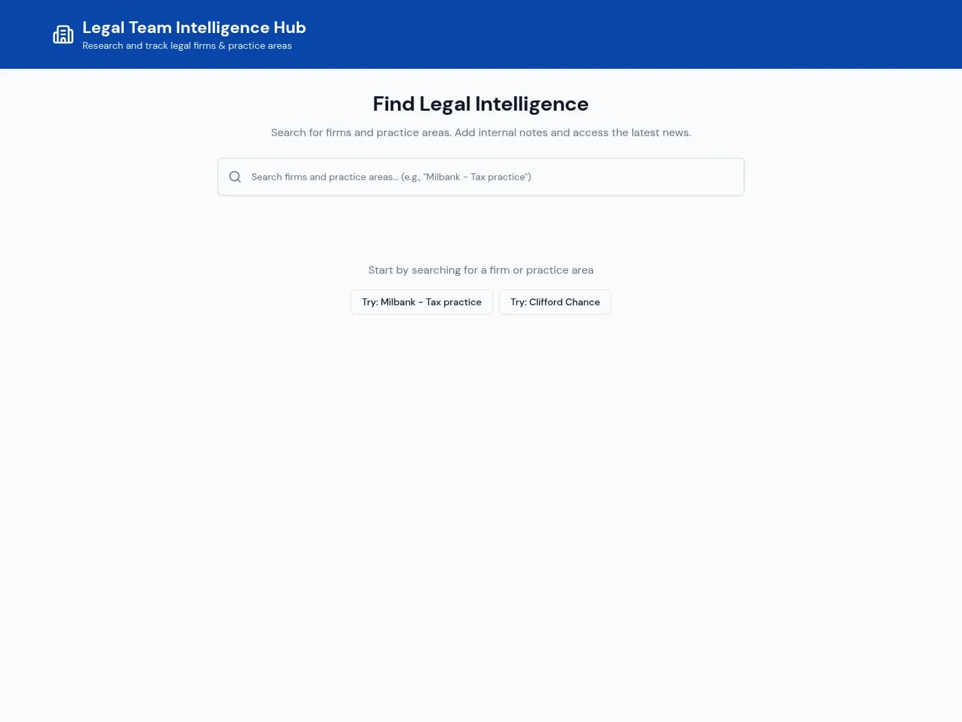 Legal Team Intelligence Hub