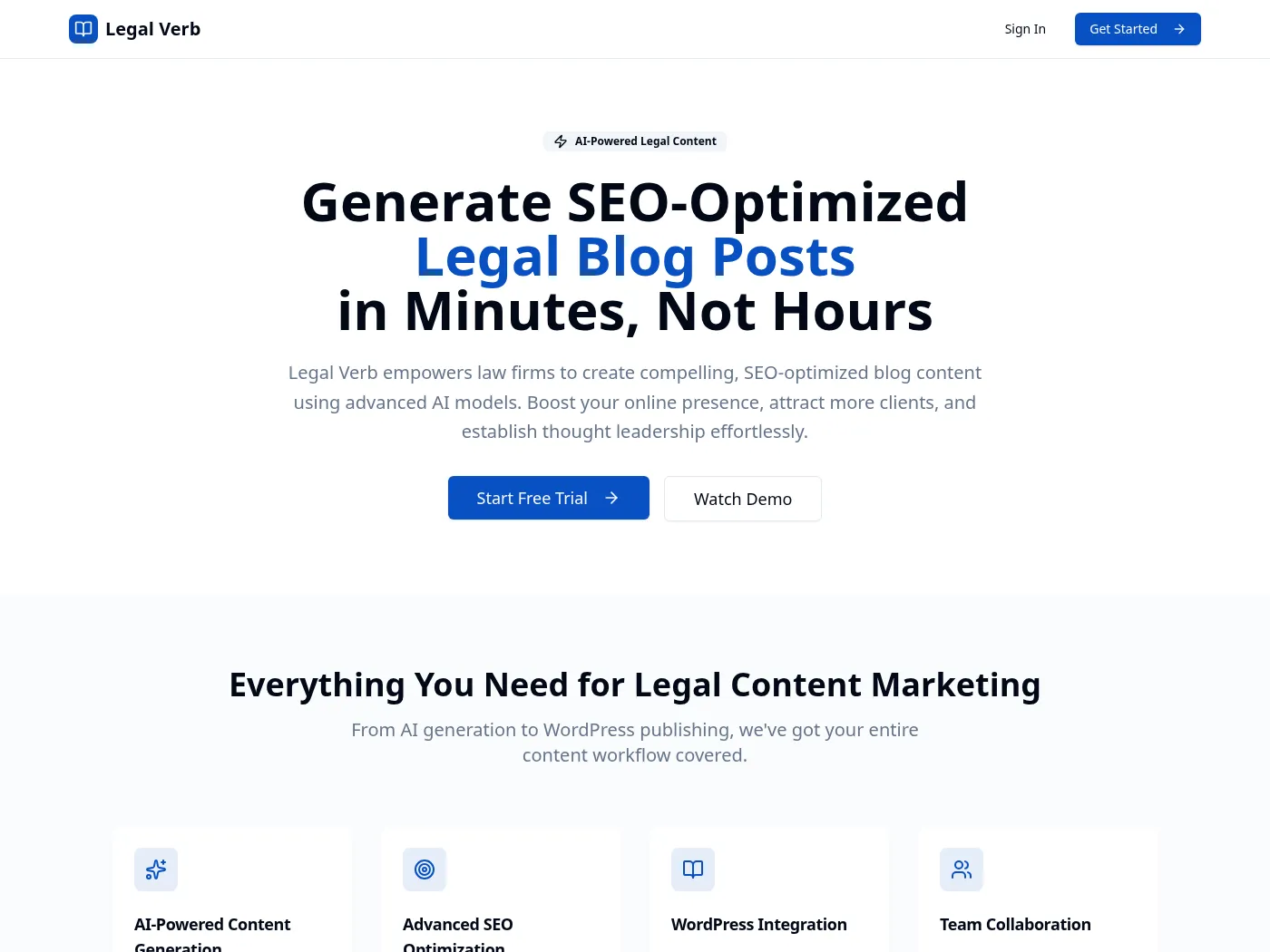 Legal Verb: AI-Powered SEO Blog Generator for Law Firms