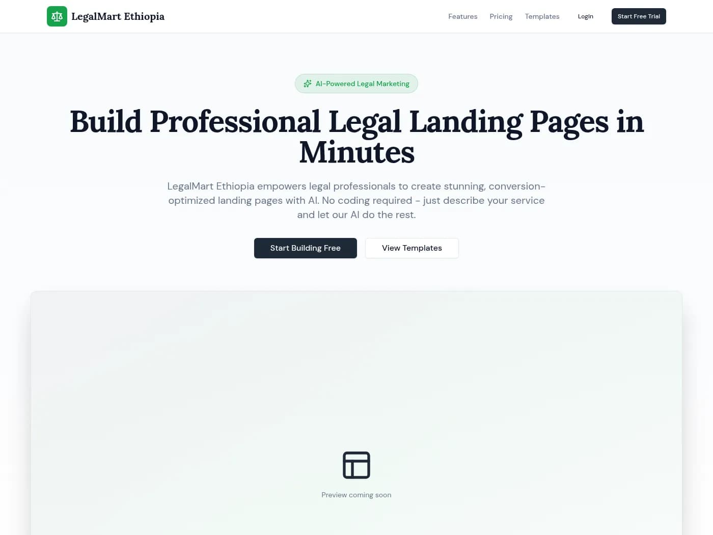LegalMart Ethiopia AI Landing Page Builder