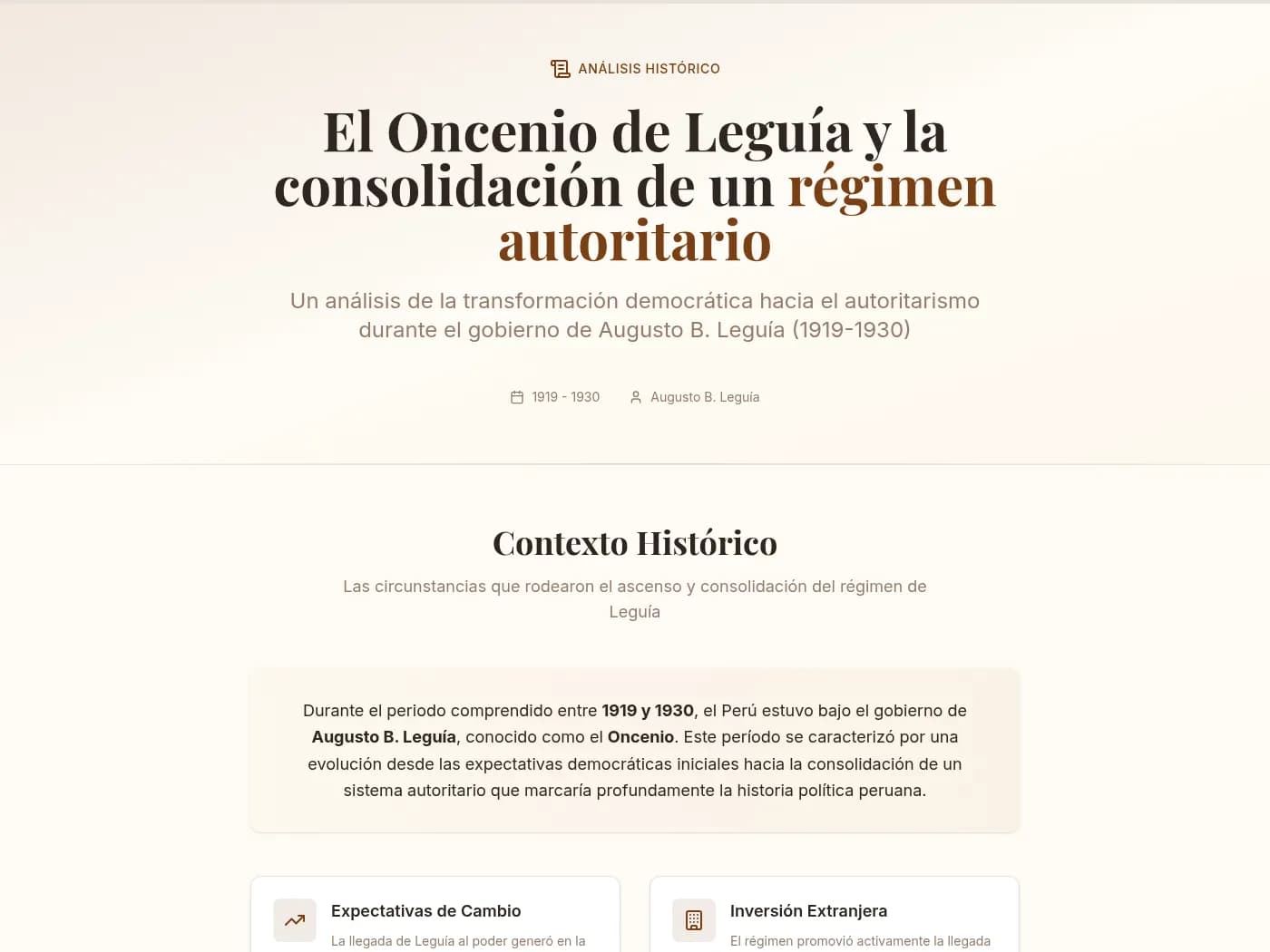 Autoritarianism in Leguía's Oncenio: A Historical Analysis
