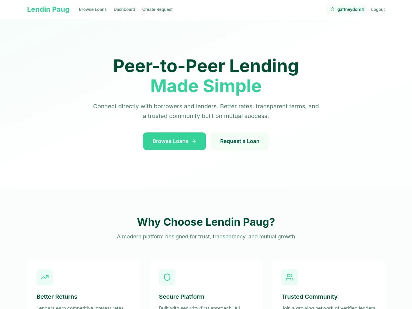 Lendin Paug - Peer-to-Peer Lending Platform