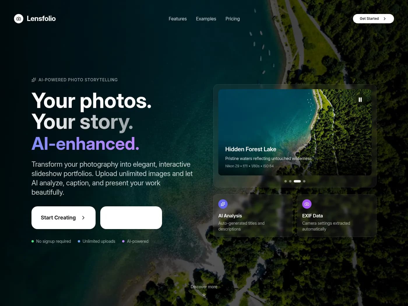 Lensfolio – AI-Powered Photo Portfolio Platform