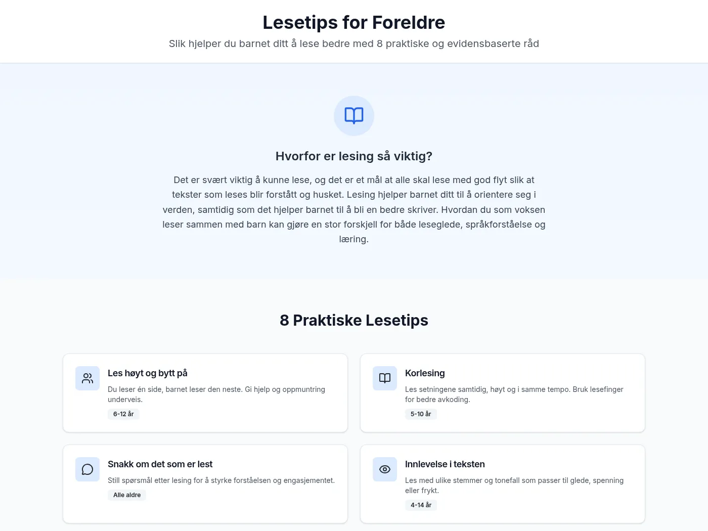 Lesetips for Foreldre: Slik Hjelper Du Barnet Ditt å Lese Bedre