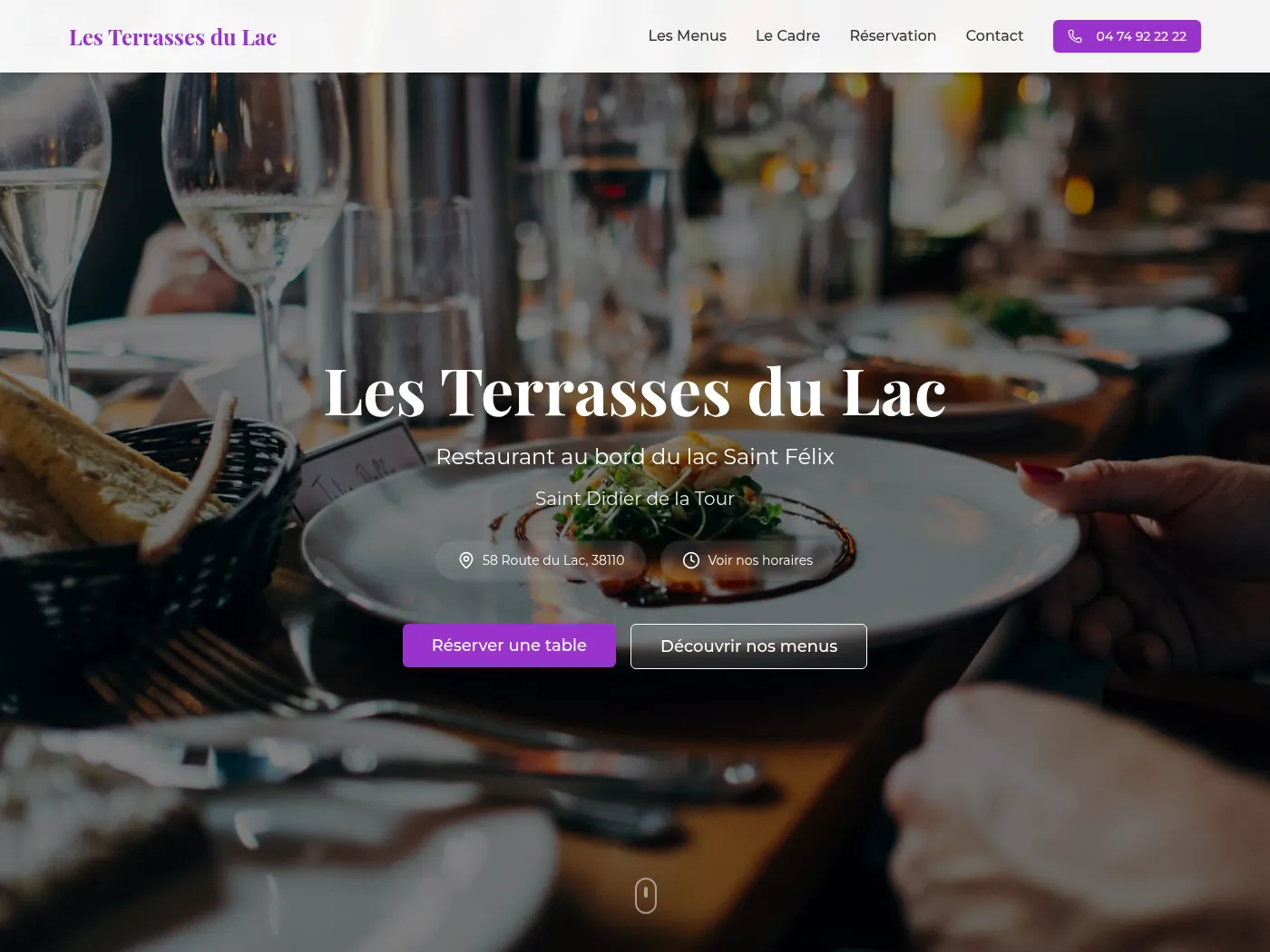 Modern Website Redesign for Les Terrasses du Lac with Reservation Form
